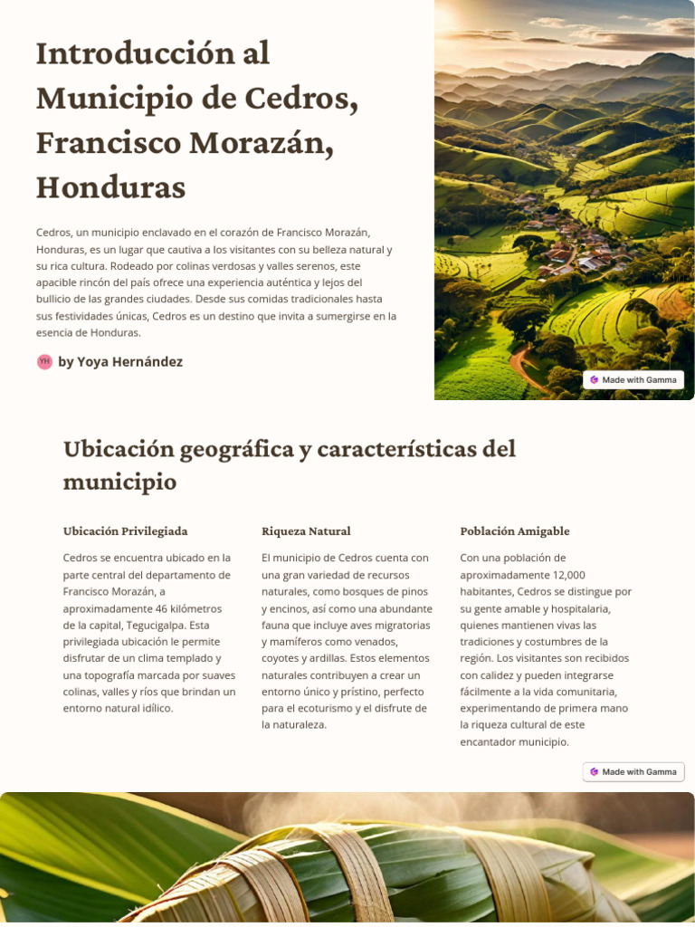 Introduccion Al Municipio de Cedros Francisco Morazan Honduras | PDF | Maíz