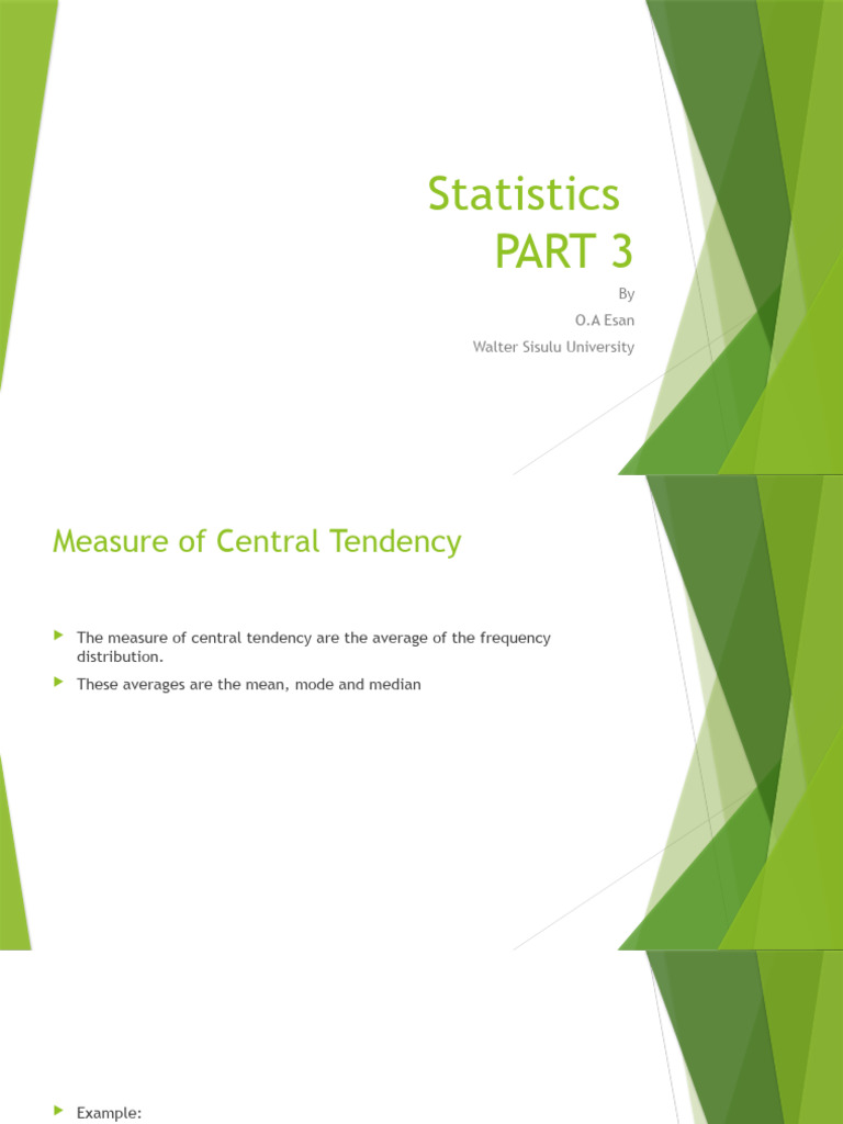 Statistics Part 3 | PDF | Median | Mean