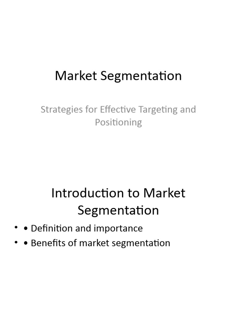 Market Segmentation Presentation | PDF | Business