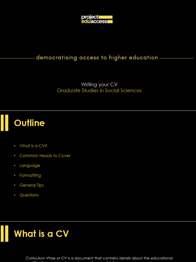 Day 1 - CV - Social Sciences | PDF | Résumé
