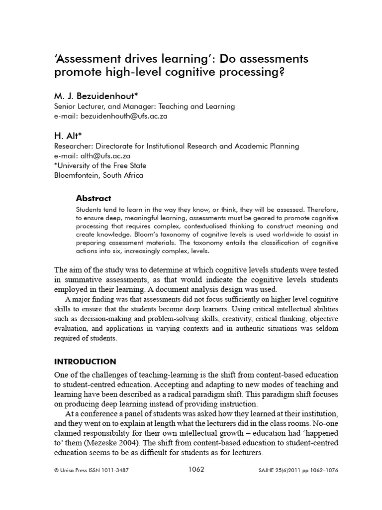 Assessment Driven Learning Research | PDF | Educational Assessment | Learning