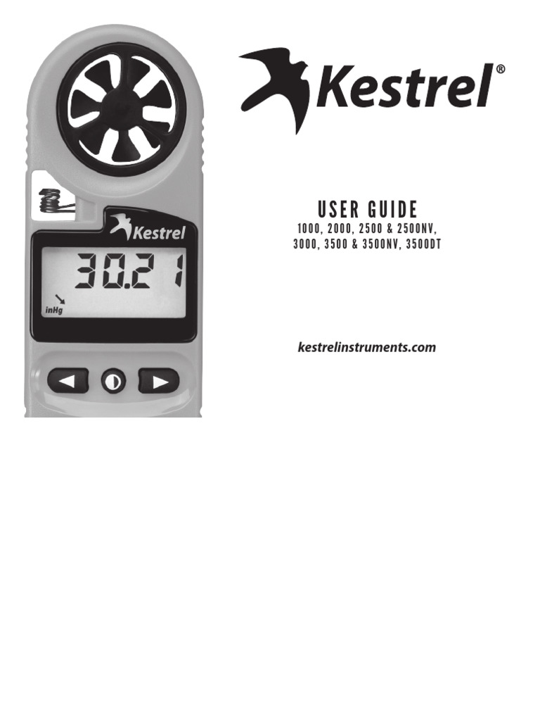 Kestrel User Guide: Models 1000-3500DT | PDF | Atmospheric Pressure ...