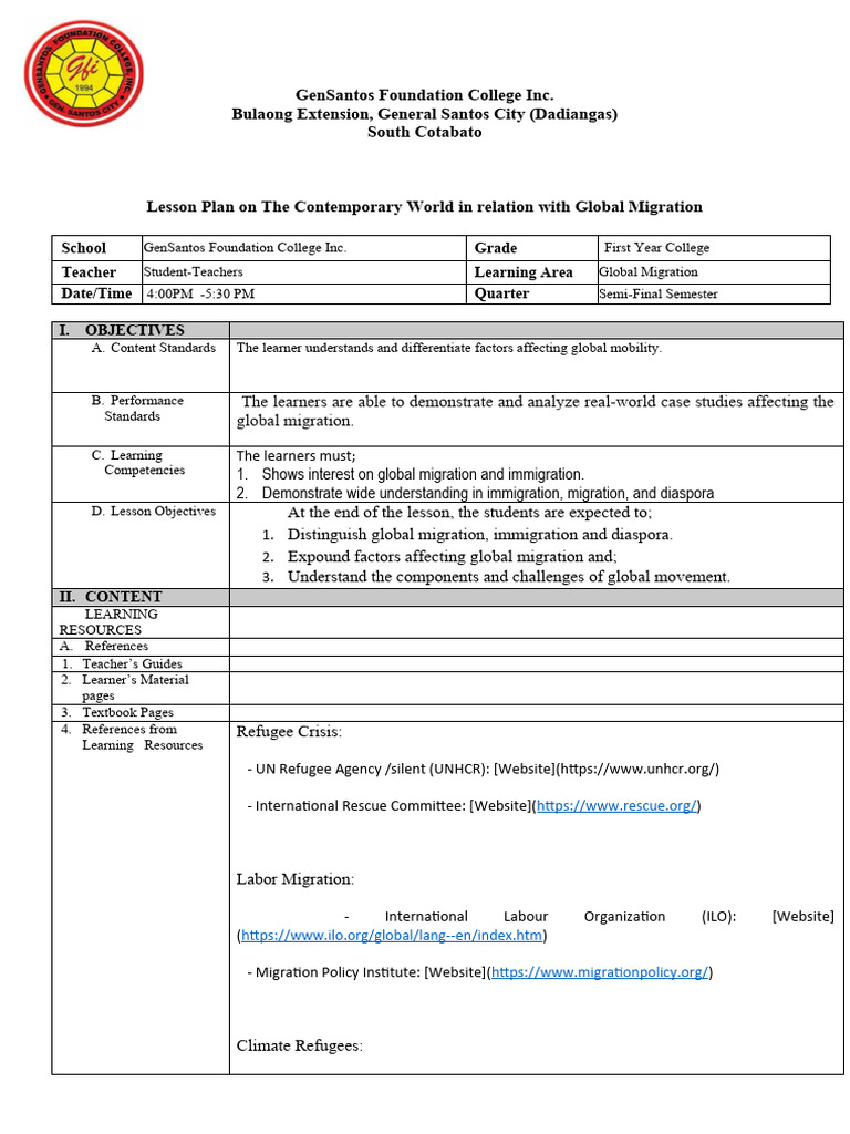 Group 3 Lesson Plan | PDF | Learning | Educational Assessment