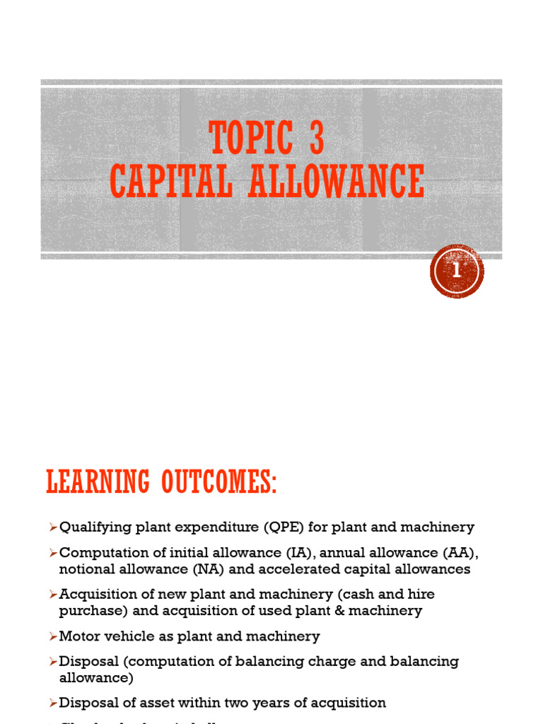 Capital Allowance Guidelines in Malaysia | PDF | Depreciation | Tax ...