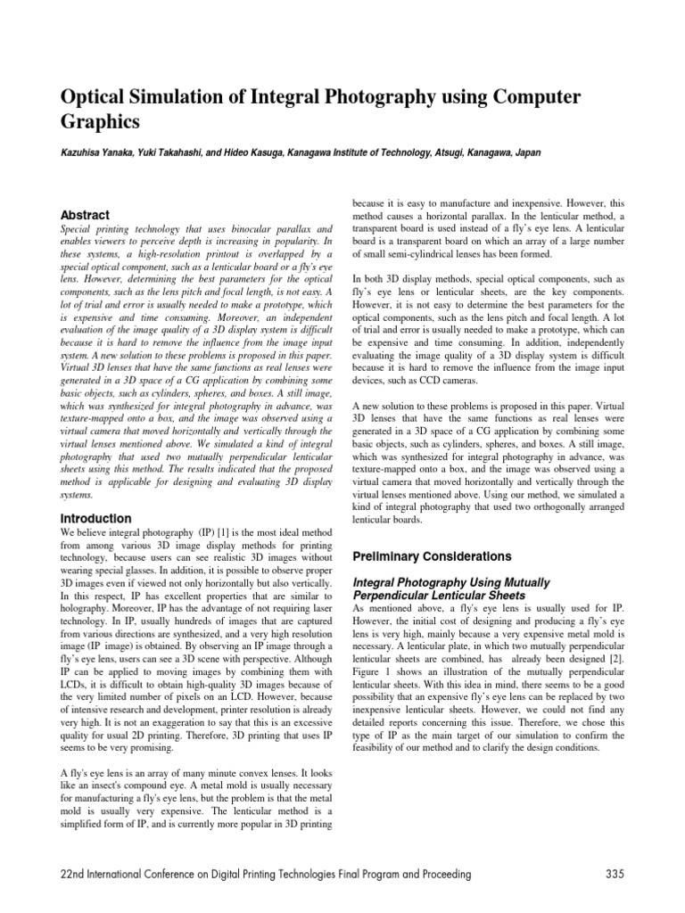 PRINT4FAB 2006 Art00005 2 Kazuhisa-Yanaka | PDF | Camera | Refraction