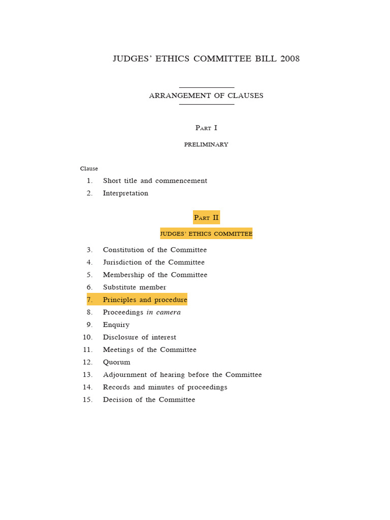 Judges Ethics Ctte Bill 2008.english | PDF | United States Federal ...