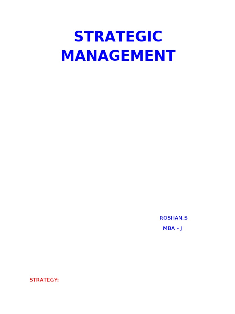 Strategic Management Process | PDF | Corporate Governance | Strategic ...