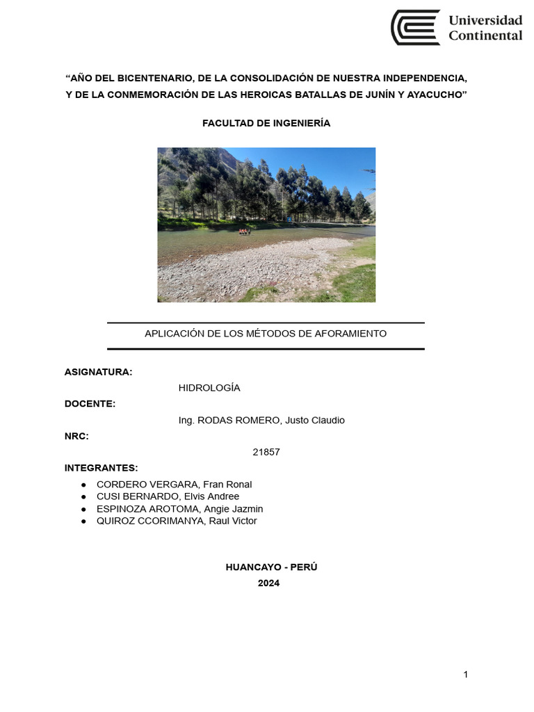 HIDROLOGÍA - INFORME FINAL - Model | PDF | Agua | Precipitación