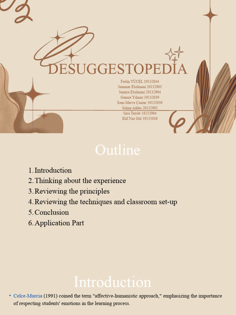 Desuggestopedia Presentation | PDF | Second Language | Learning