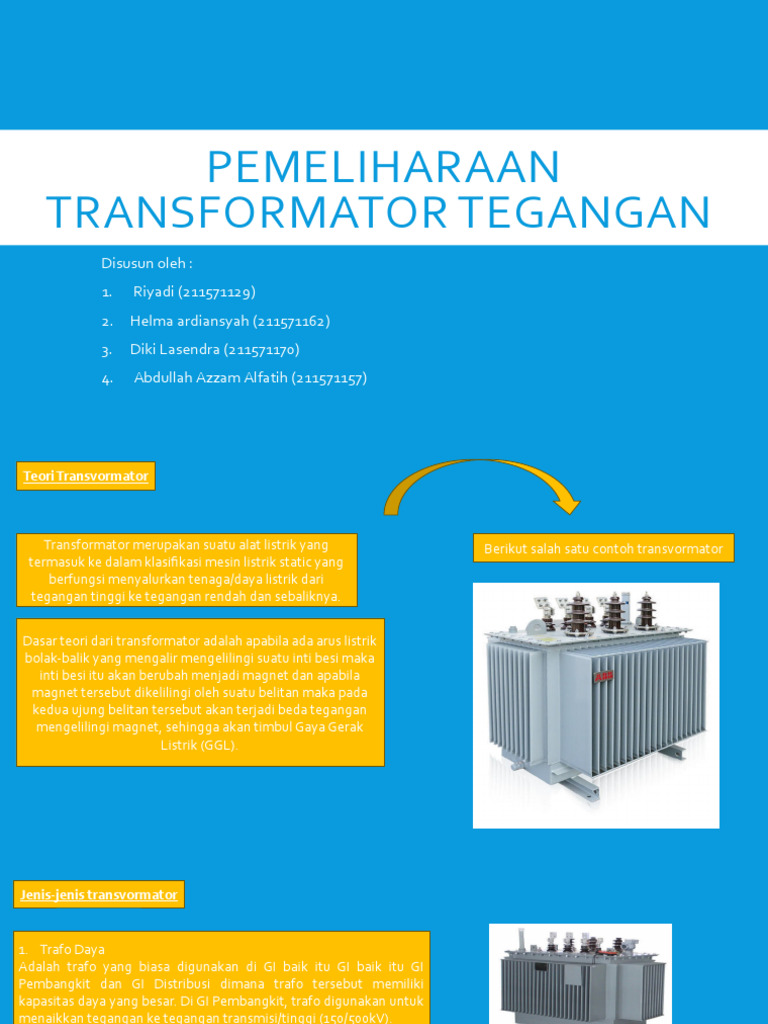 Pemeliharaan Transformator Tegangan | PDF