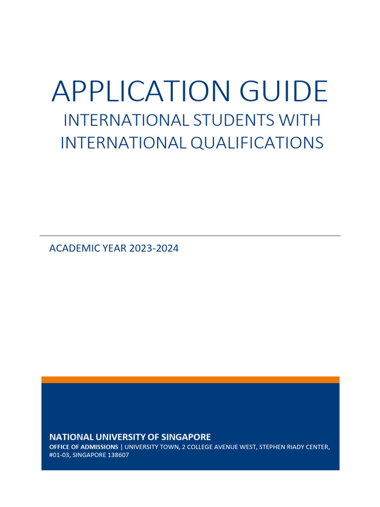 Nus Application Guide Cat D | PDF | University And College Admission