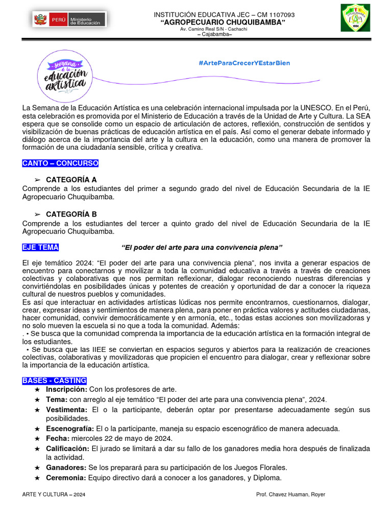 Canto Bases | PDF | Educación en artes visuales