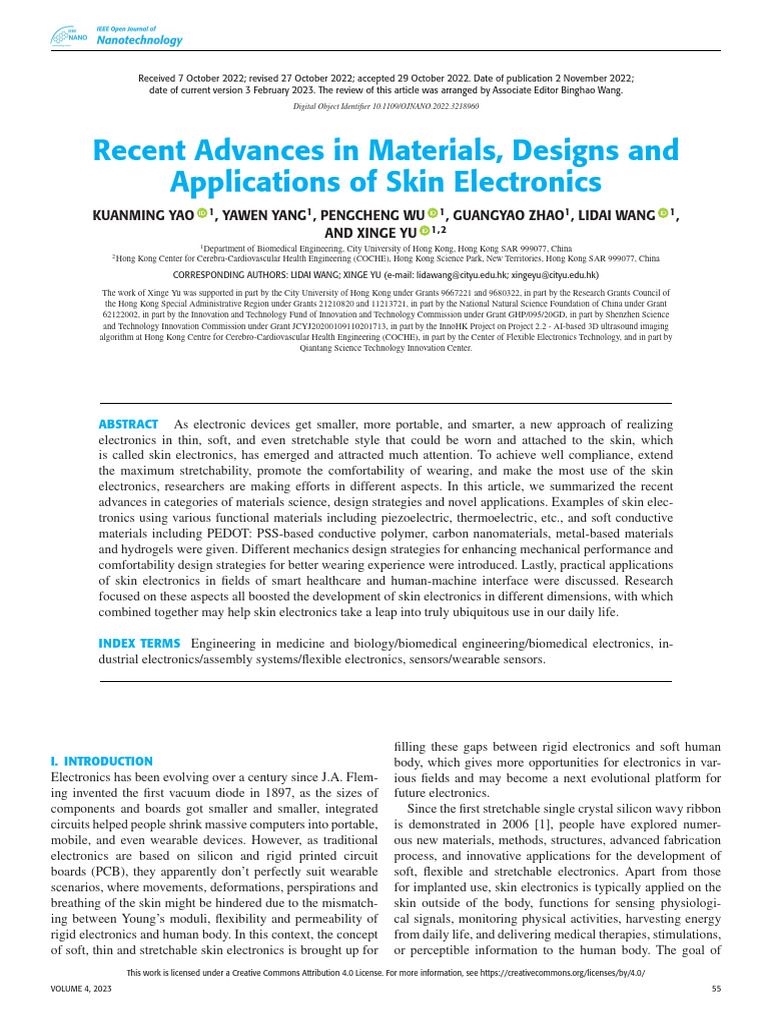 Recent Advances in Materials Designs and Applications of Skin ...