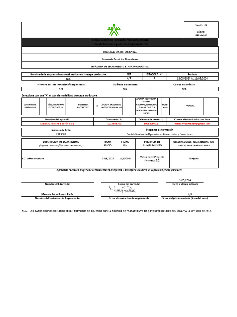 GFPI-F-147 Bitácora 04 TI 1024503109 Marcela Rocio Forero Riaño | PDF
