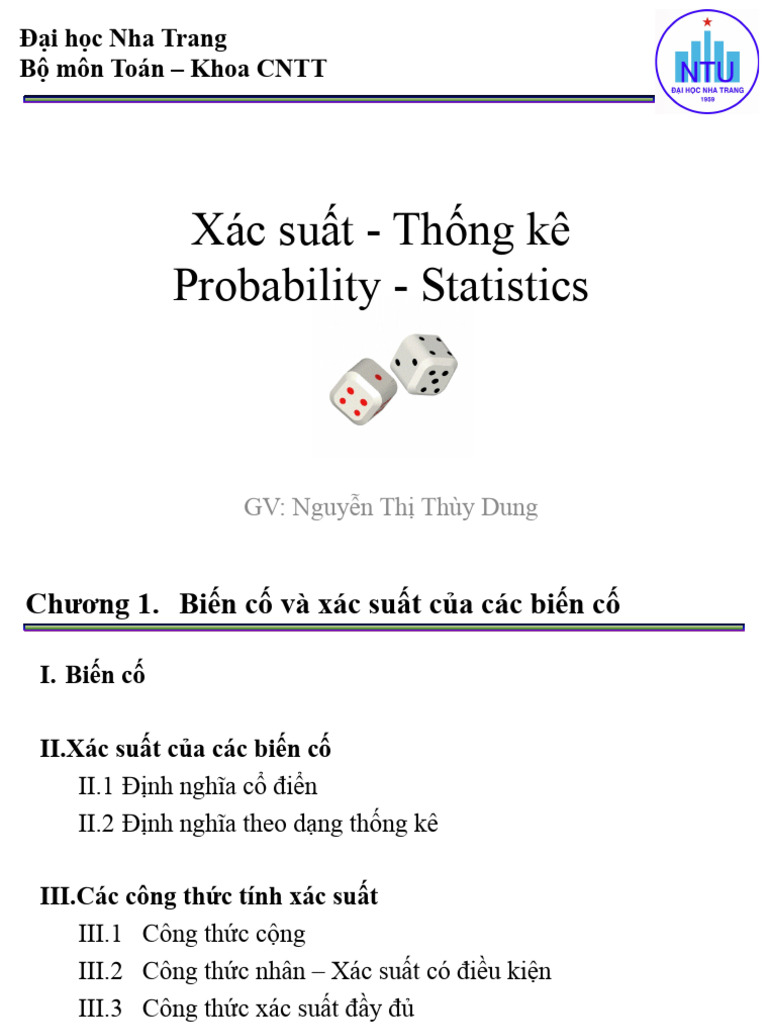 XSTK Chuong 1 | PDF