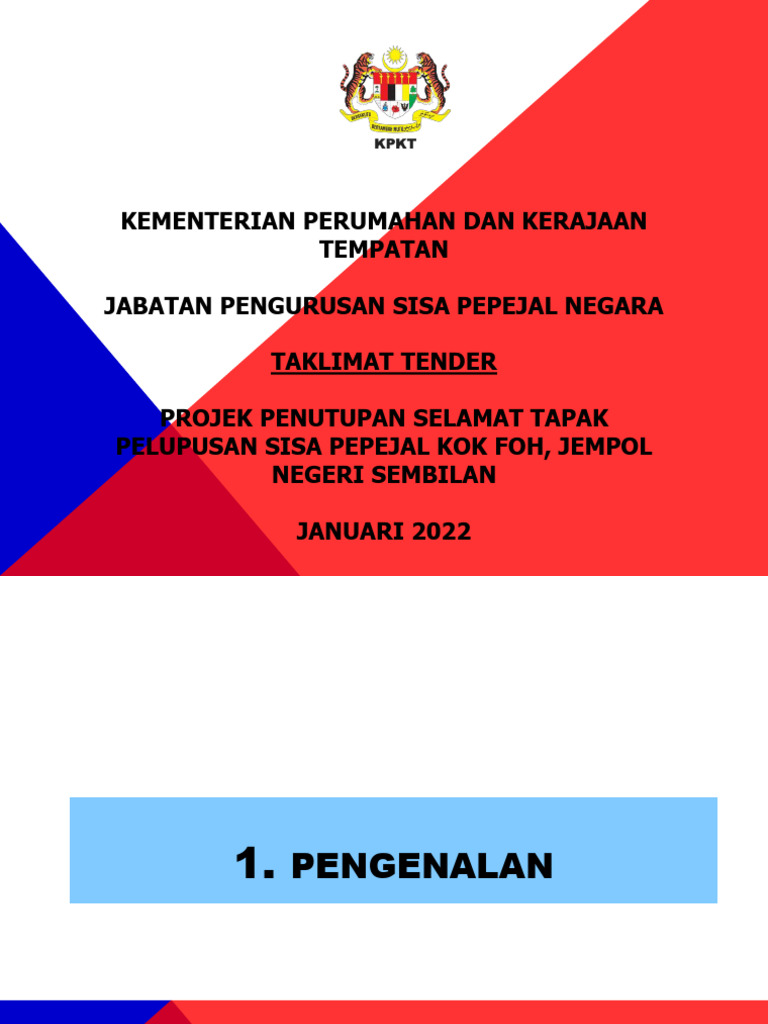 T JPSPN Slaid Taklimat Tender Kok Foh 26012022 | PDF