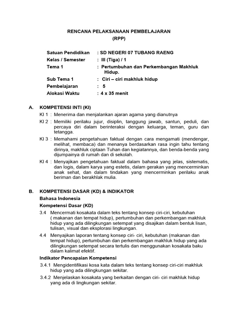 RPP Pembelajaran 5 | PDF | Karier & Perkembangan