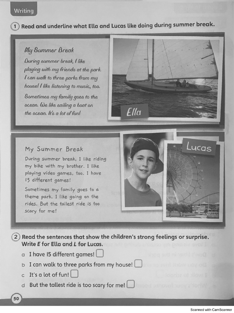 Writing Activity Pdf
