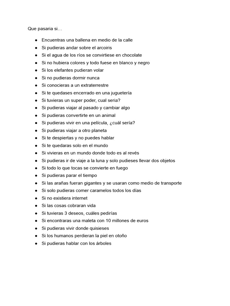 preguntas Que pasaría si... | PDF
