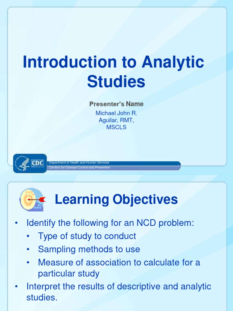 Introduction To Analytic Designs | PDF | Cohort Study | Epidemiology