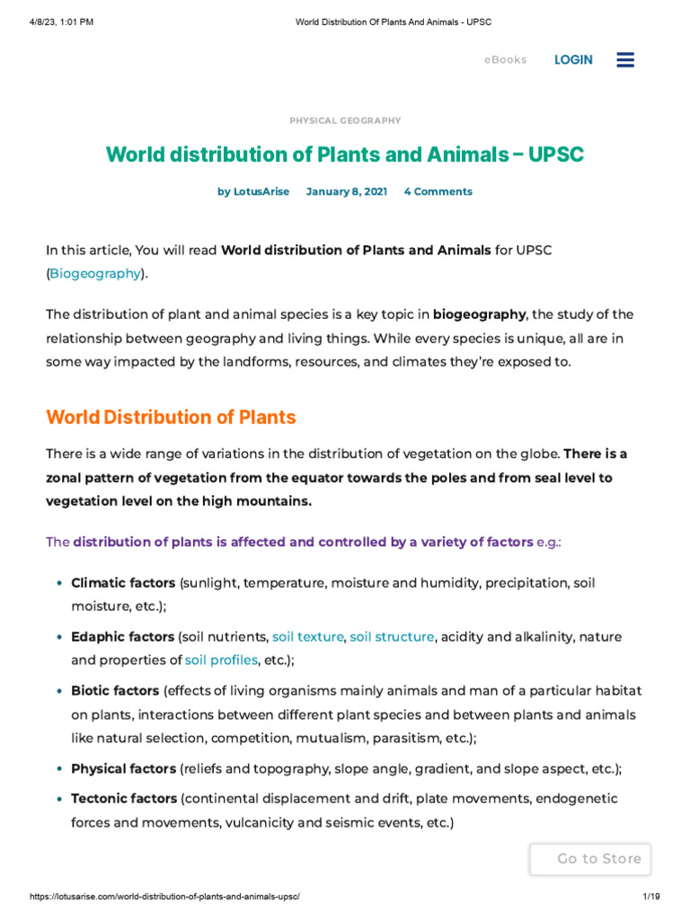 World Distribution Of Plants And Animals | PDF | Soil | Plants