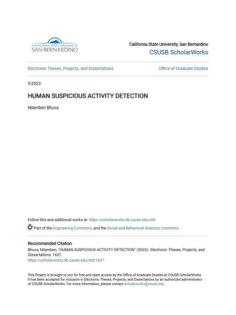 Human Suspicious Activity Detection | PDF | Deep Learning | Machine ...