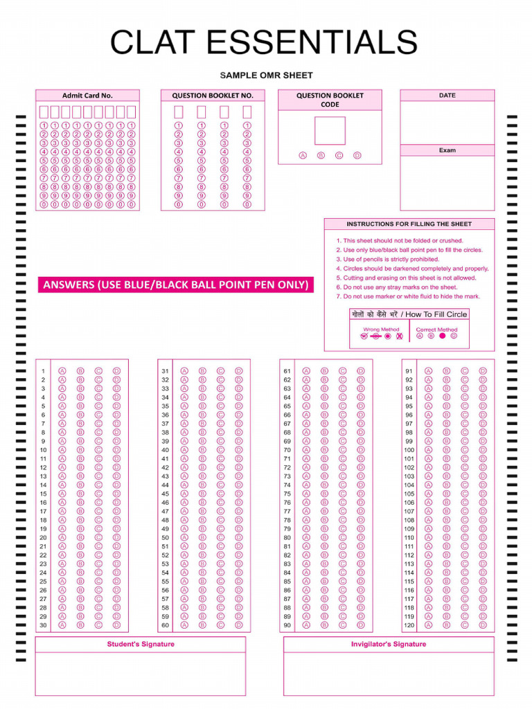Mock OMR Sheet | PDF