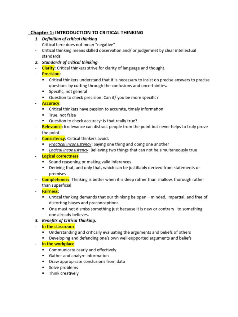 critical-thinking-note | PDF | Argument | Deductive Reasoning