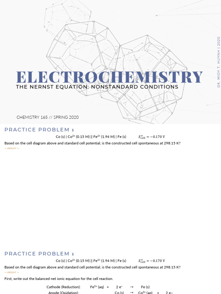 nernstproblems | PDF | Materials Science | Physical Sciences