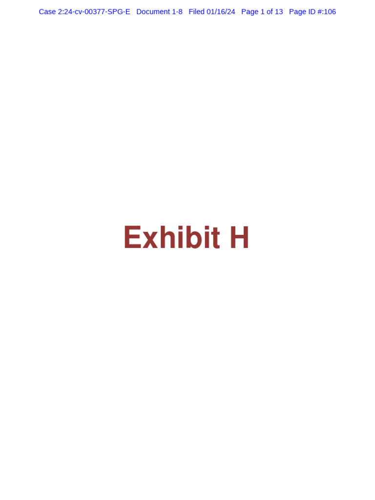 Exhibit H | PDF | Trademark | United States Patent And Trademark Office