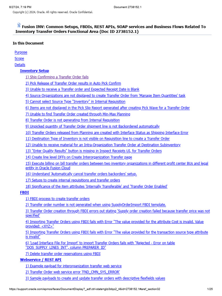 Document 2738152.1 Fusion INV Common Setups FBDIs REST APIs SOAP Services and Business Flows ...