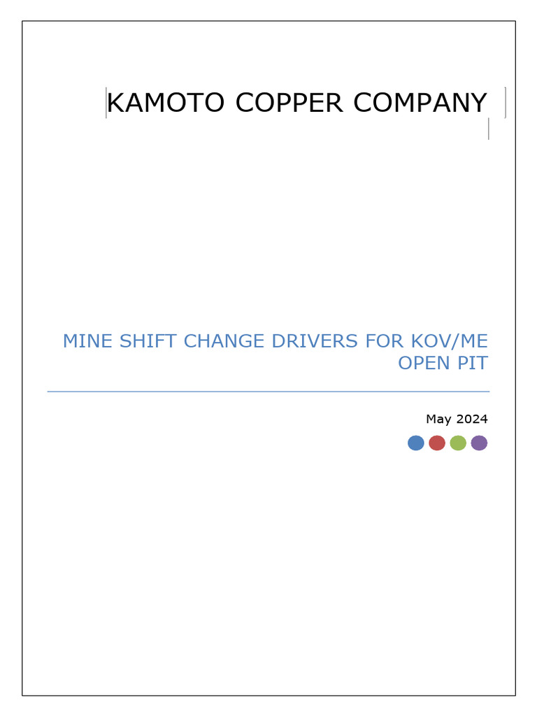 Sow Mine Shift Change Drivers | PDF | General Contractor | Performance ...