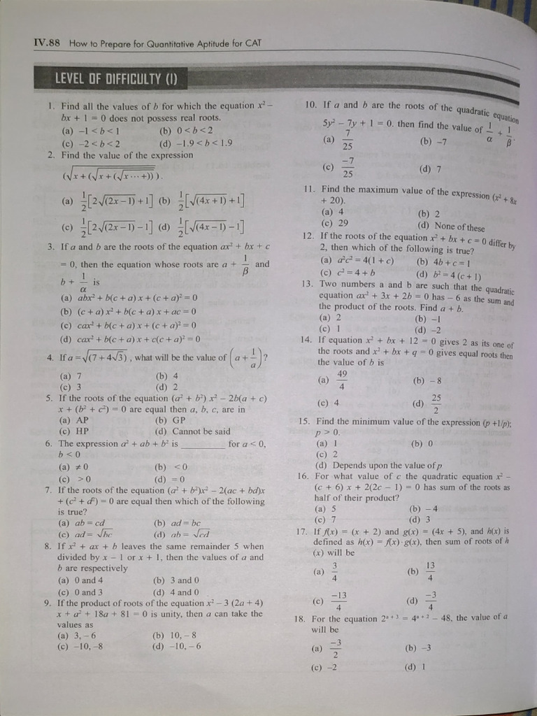 Quadratic Equation | PDF | Zero Of A Function | Equations