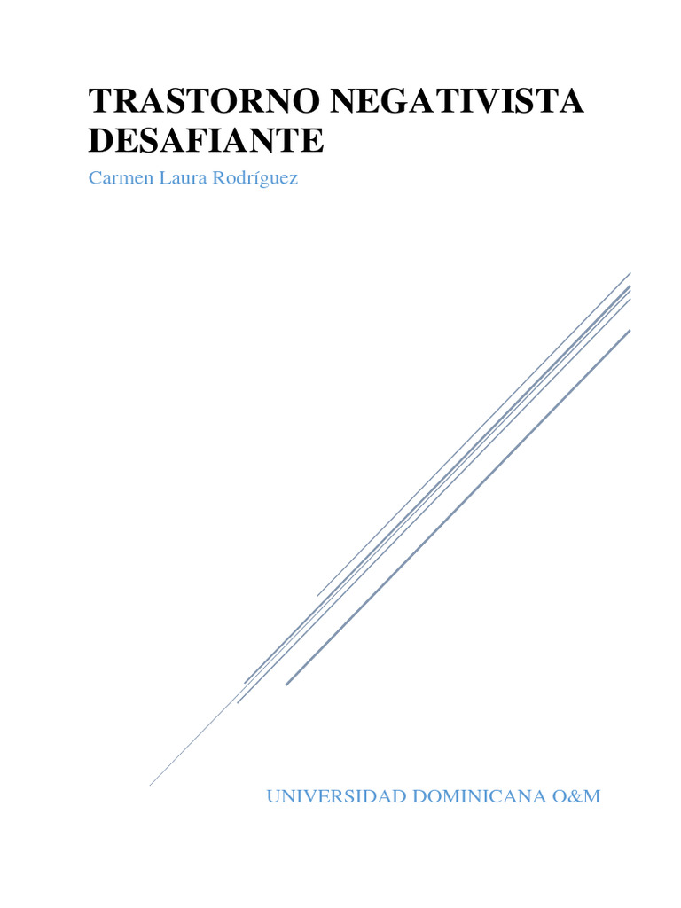 Negativismo Desafiante en Adolescentes | PDF | Desorden hiperactivo y ...