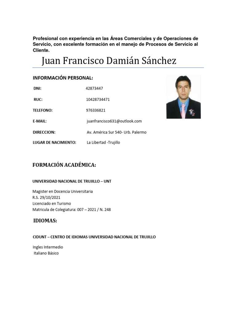 CV JUAN FRANCISCO DAMIÁN SÁNCHEZ CV DOCUMENTADO 2022 (1) | PDF | Planificación | Iniciativa ...