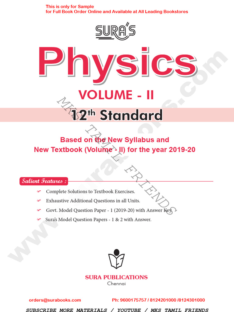 12th - Physics - EM - Vol 2 - Full Sura Guide | PDF | Optics | Mirror