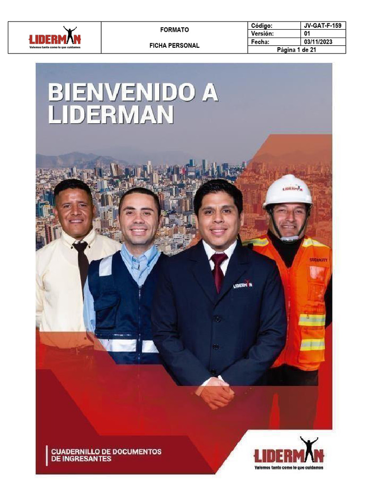 Ficha Personal de Empleado Liderman | PDF | Pensión | Documento de ...