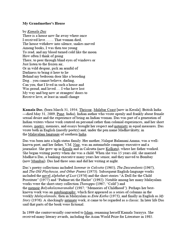 My Grandmothers House | PDF | Poetry