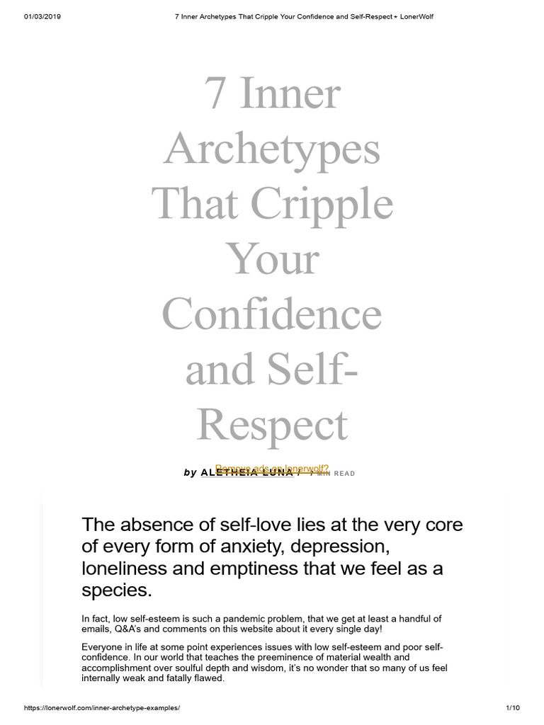 7 Inner Archetypes That Cripple Your Confidence and Self-Respect | PDF ...