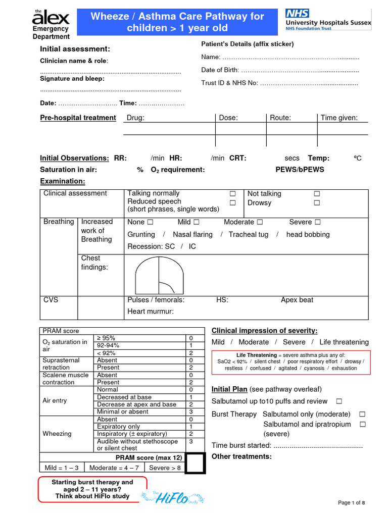 Paediatric Guidelines Asthma Pathway Jan 2019 | PDF | Asthma | Clinical ...