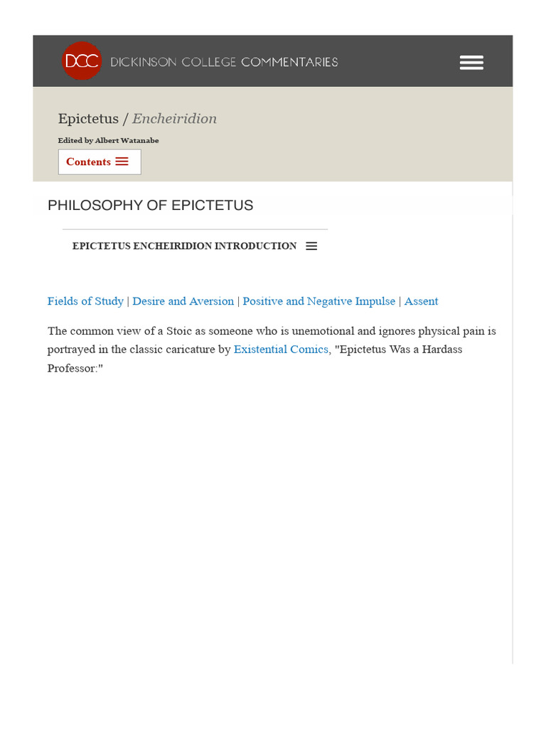 Philosophy of Epictetus - Dickinson College Commentaries | PDF ...