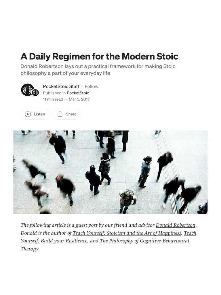 Daily Stoic Practices for Modern Life | PDF | Stoicism