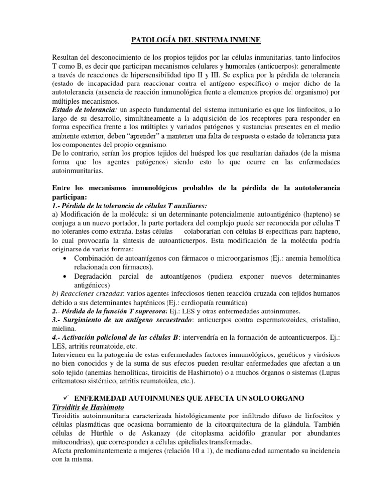 SISTEMA INMUNE TEÓRICO | Descargar gratis PDF | Sistema inmune | Linfocitos