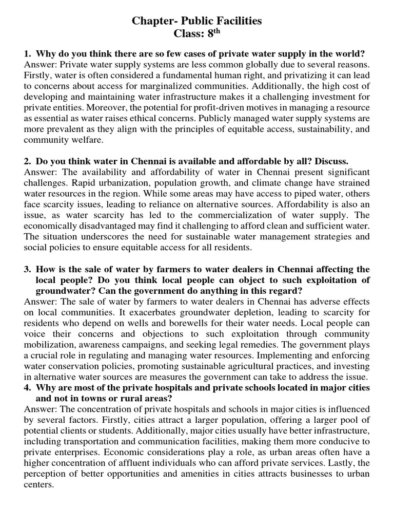 Public Facilities and Social Equity Issues | PDF | Sanitation | Water