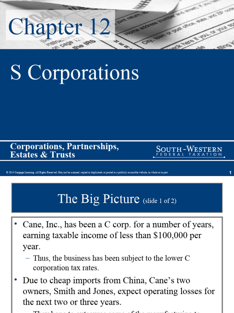 S Corporations: Tax Benefits & Requirements | PDF | S Corporation | Tax ...