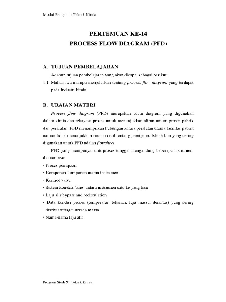 Pertemuan Ke-14 Process Flow Diagram (PFD) | PDF