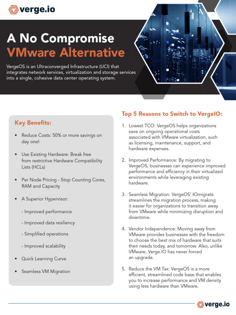 Vmware Alternative Data Sheet Pdf Virtualization V Mware 7674
