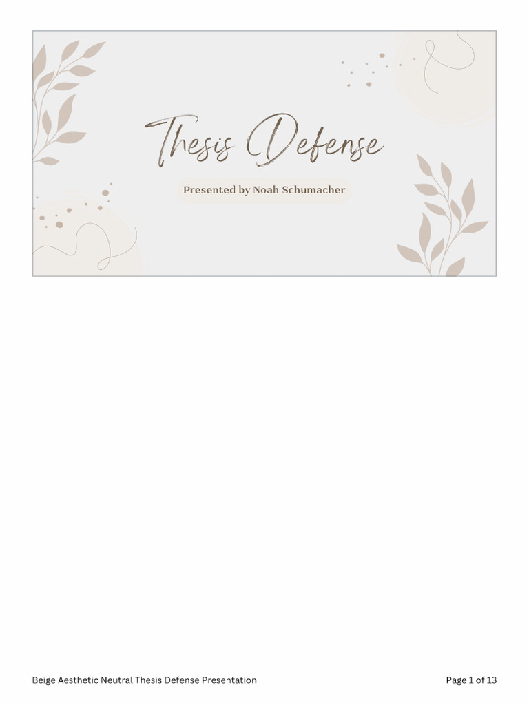 Beige Aesthetic Neutral Thesis Defense Presentation | PDF