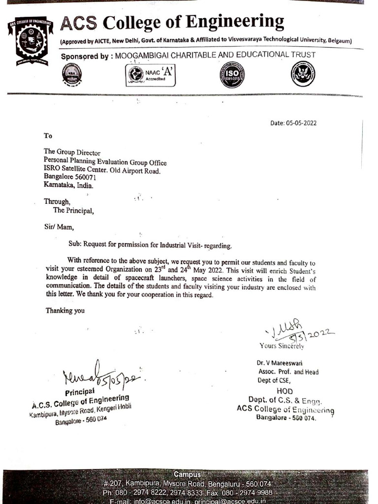 Industrial Visit ISRO 2022 | PDF | Spaceflight | Science