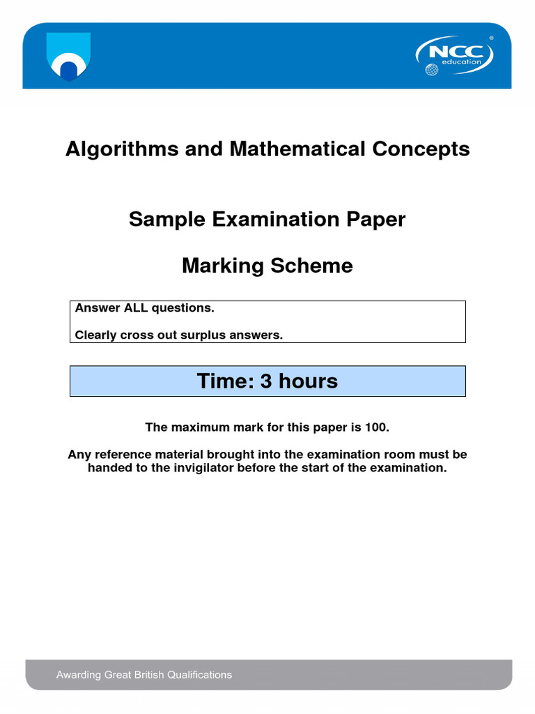 AMC Sample Exam MS | PDF | Queue (Abstract Data Type) | Boolean Algebra